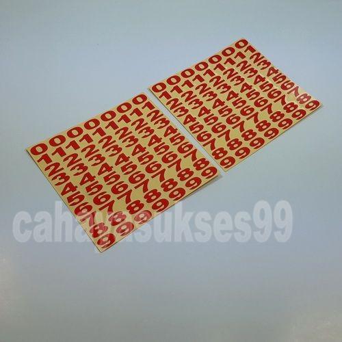 Sticker Nomor Angka Font Arial Merah 0,9cm x 15cm Cutting Sticker Label ...