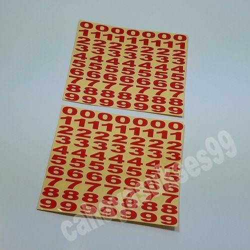 Sticker Nomor Angka Font Arial Merah 0,9cm x 15cm Cutting Sticker Label ...