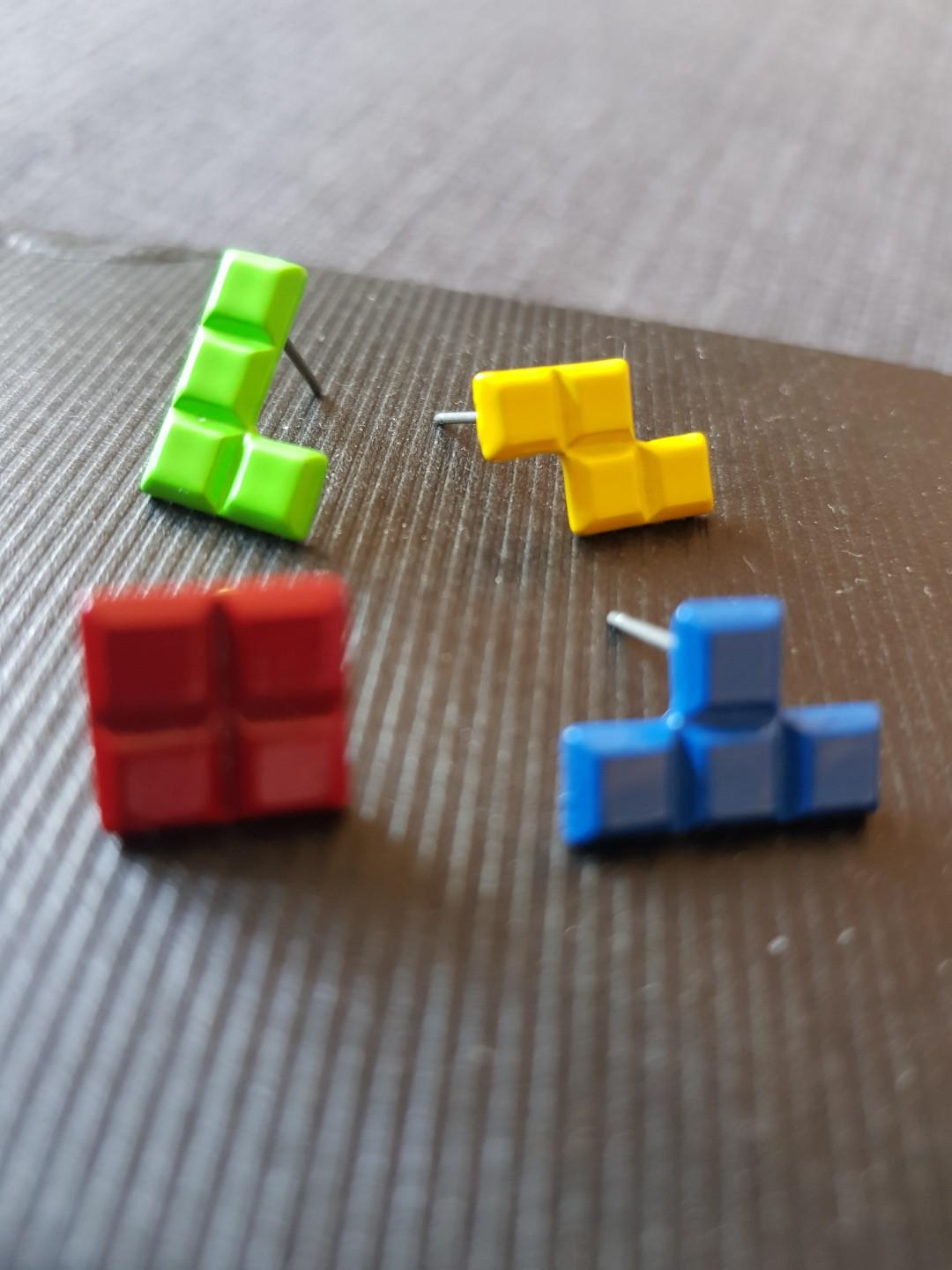 Tetris blocks, Women's Fashion, Jewelry & Organisers, Earrings on Carousell