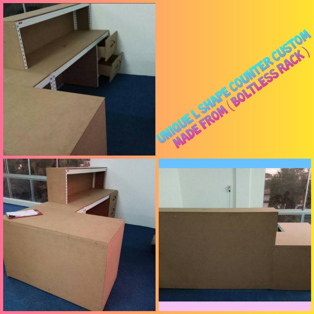 Unique L Shape Office Counter ( Boltless ) @ Custom Made, Furniture ...
