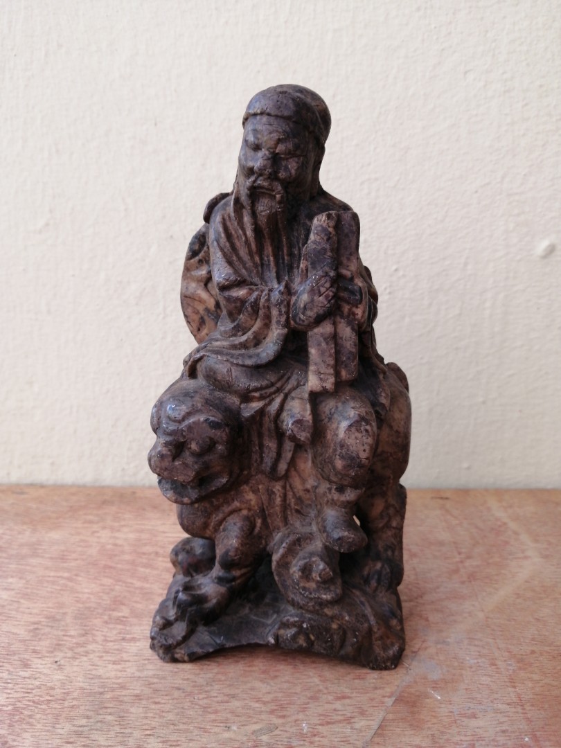 Vintage Stone Lao Tzu on Lion figurine, Hobbies & Toys, Memorabilia ...