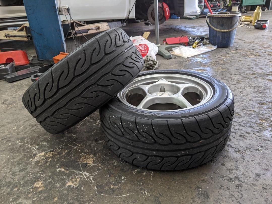 16" Enkei RP01 Staggered, Car Accessories, Tyres & Rims on Carousell