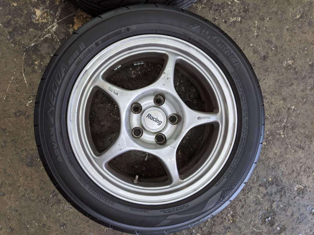 16" Enkei RP01 Staggered, Car Accessories, Tyres & Rims on Carousell