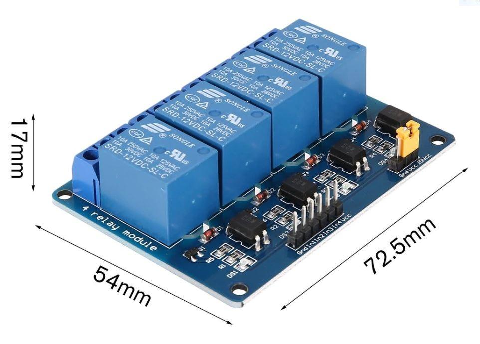 4-Channel Relay Switch Module with optocoupler isolation, Audio, Other ...