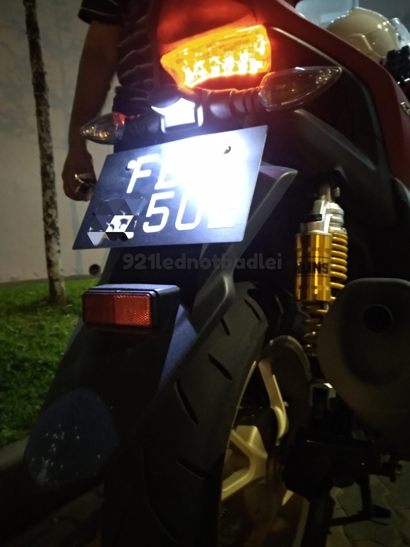 Aerox number plate LED white change, Motorcycles, Motorcycle ...