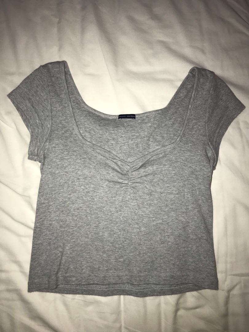 brandy melville mabel top in grey, Women's Fashion, Tops, Other Tops on ...