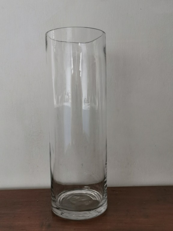 Clear Glass Vase- Round Upright A1, Furniture & Home Living, Home Decor ...