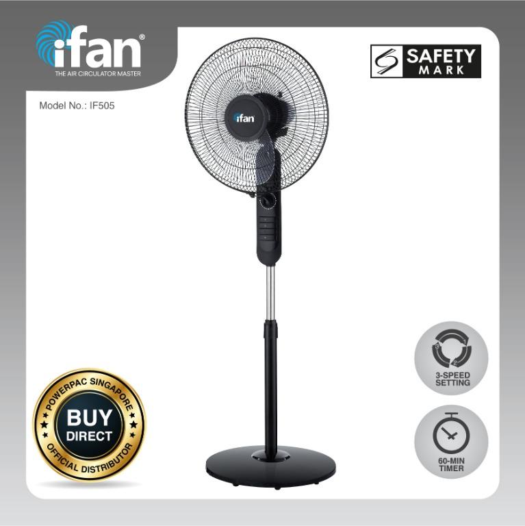 IFAN 16" STAND FAN WITH AIR CIRCULATOR (IF505), Furniture & Home Living ...