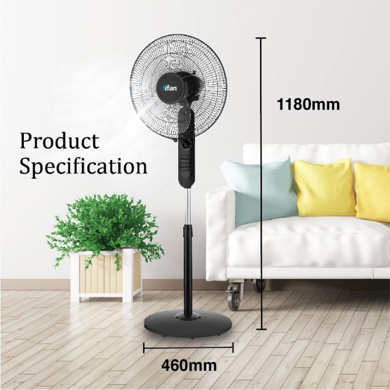 IFAN 16" STAND FAN WITH AIR CIRCULATOR (IF505), Furniture & Home Living ...