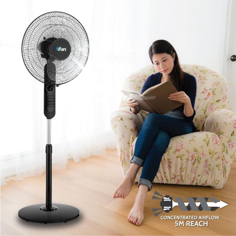 IFAN 16" STAND FAN WITH AIR CIRCULATOR (IF505), Furniture & Home Living ...