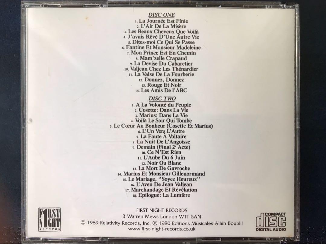 Les Miserables - The Original French Concept Album (CD), Hobbies & Toys ...