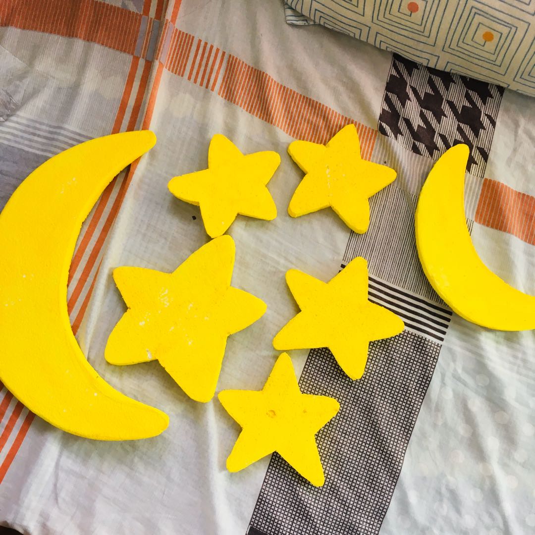 Moon & Stars Styro Backdrop, Hobbies & Toys, Stationary & Craft ...