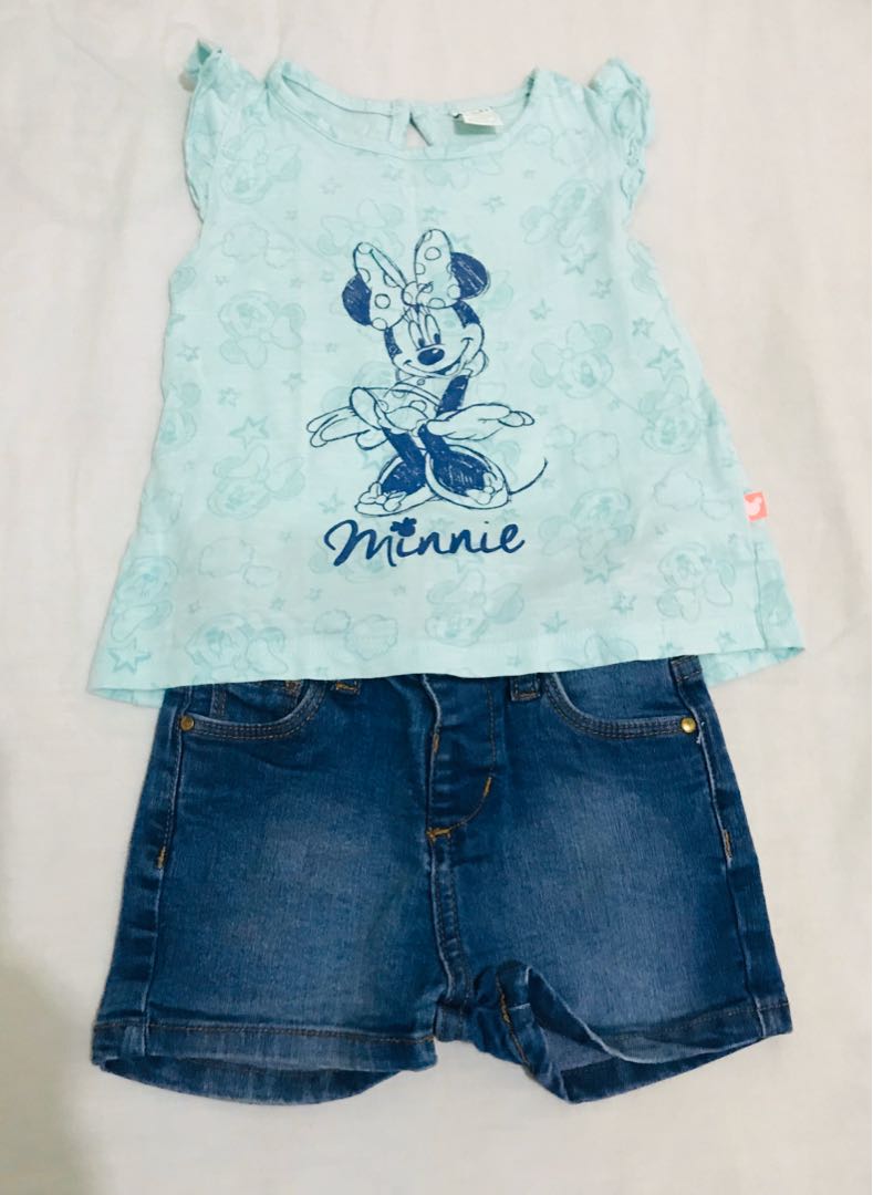 pre-loved Minnie Mouse & Maong shorts by ZY, Babies & Kids, Babies ...