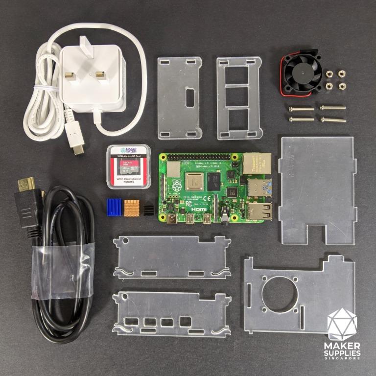 Raspberry Pi 4 Essentials Kit - RPI 4 4GB RAM, USB C USB-C Power Supply ...