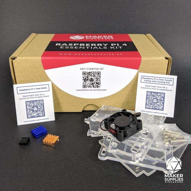 Raspberry Pi 4 Essentials Kit - RPI 4 4GB RAM, USB C USB-C Power Supply ...