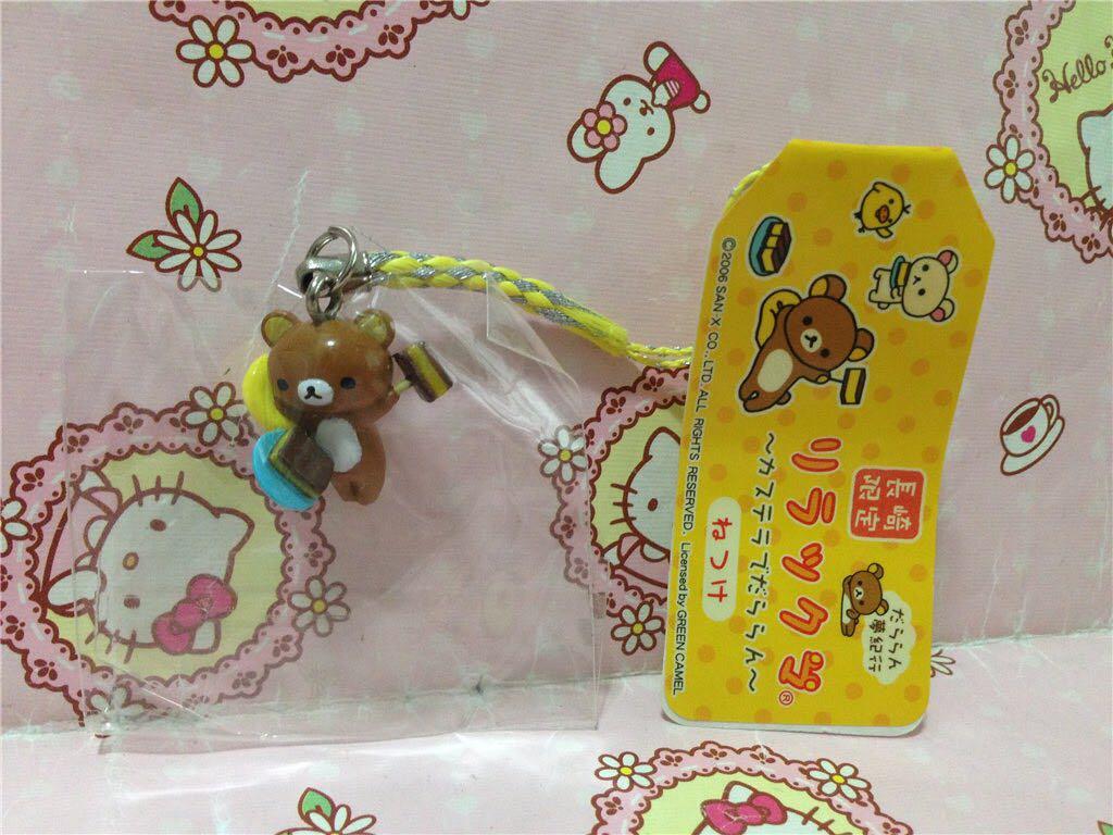 San-x Rilakkuma Relax Bear 鬆弛熊 懶惰熊 蛋糕 日本長崎限定 電話繩 Mobile Cell Phone ...