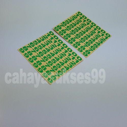 Sticker Nomor Angka Font Arial Hijau Size 0.8cm x 1.2cm Angka 1 2 3 4 5 ...
