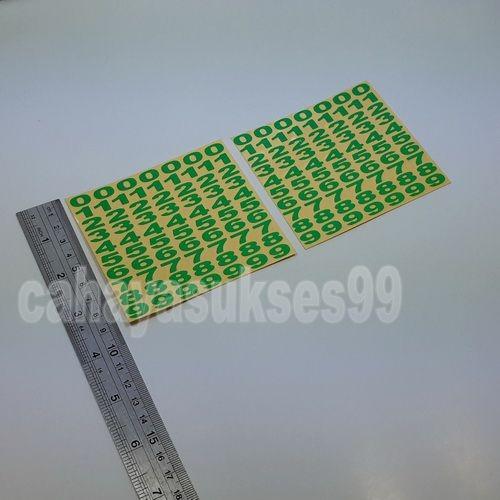 Sticker Nomor Angka Font Arial Hijau Size 0.8cm x 1.2cm Angka 1 2 3 4 5 ...