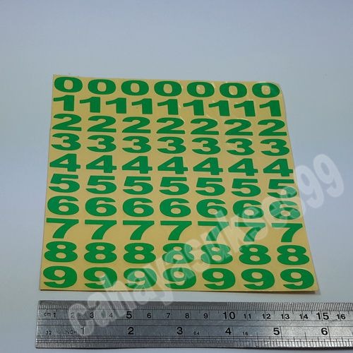 Sticker Nomor Angka Font Arial Hijau Size 0.9cm X 1.4cm Angka 1 2 3 4 5 ...