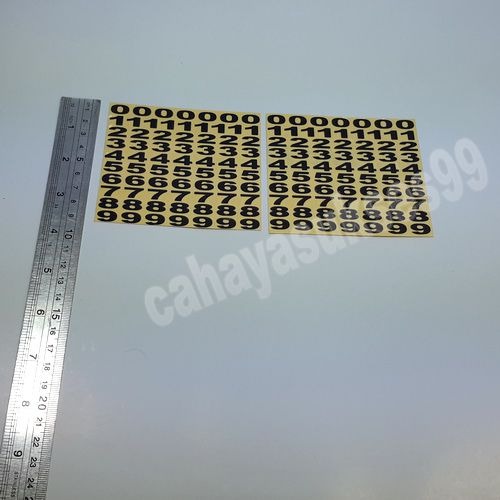 Sticker Nomor Angka Font Arial Hitam Metalik Size 0.8cm x 1.2cm Angka 1 ...