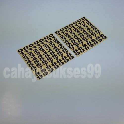 Sticker Nomor Angka Font Arial Hitam Metalik Size 0.8cm x 1.2cm Angka 1 ...