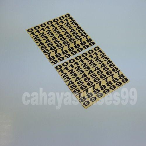 Sticker Nomor Angka Font Arial Hitam Metalik Size 0.8cm x 1.2cm Angka 1 ...