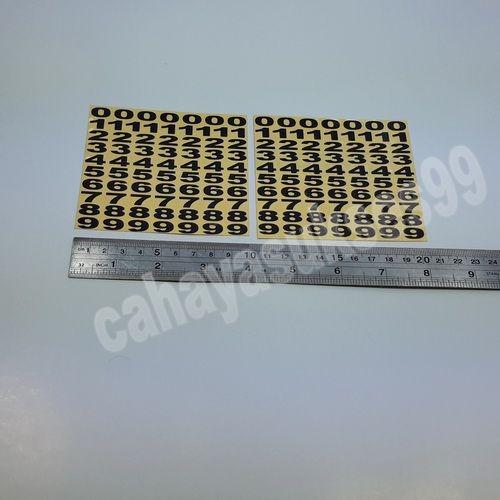 Sticker Nomor Angka Font Arial Hitam Metalik Size 0.8cm x 1.2cm Angka 1 ...
