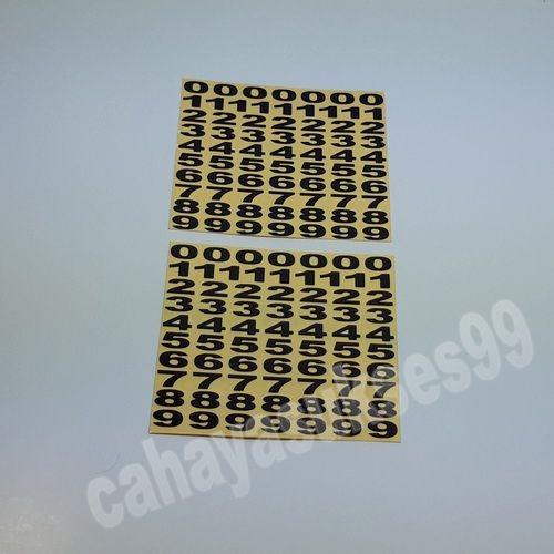 Sticker Nomor Angka Font Arial Hitam Metalik Size 0.8cm x 1.2cm Angka 1 ...