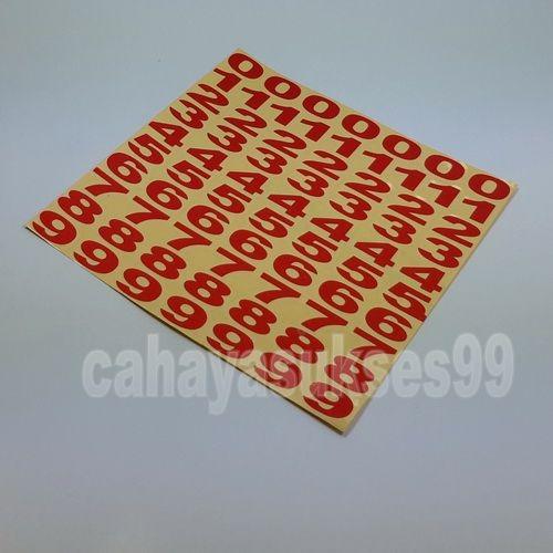 Sticker Nomor Angka Font Arial Merah Size 0.9cm X 1.4cm Angka 1 2 3 4 5 ...