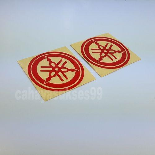 Sticker Yamaha Cutting Sticker Motor Logo YAMAHA Merah Reflective Bulat ...
