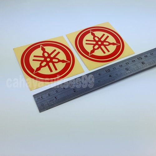 Sticker Yamaha Cutting Sticker Motor Logo YAMAHA Merah Reflective Bulat ...