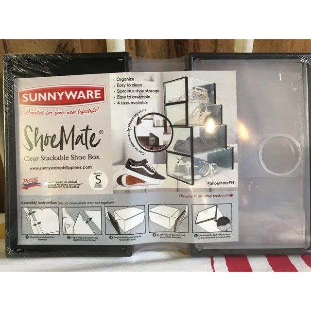 Sunnyware Shoemate Stackable Plastic Shoe Box, Furniture & Home Living ...