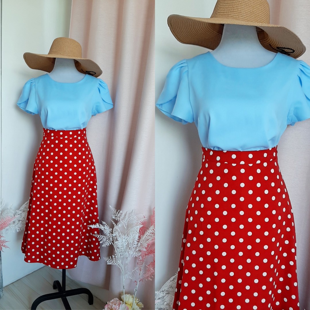 VINTAGE POLKA SET, Women's Fashion, Dresses & Sets, Sets or Coordinates ...