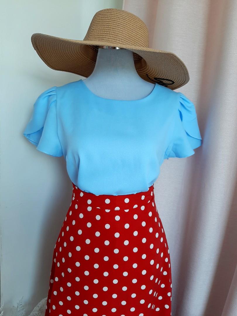 VINTAGE POLKA SET, Women's Fashion, Dresses & Sets, Sets or Coordinates ...