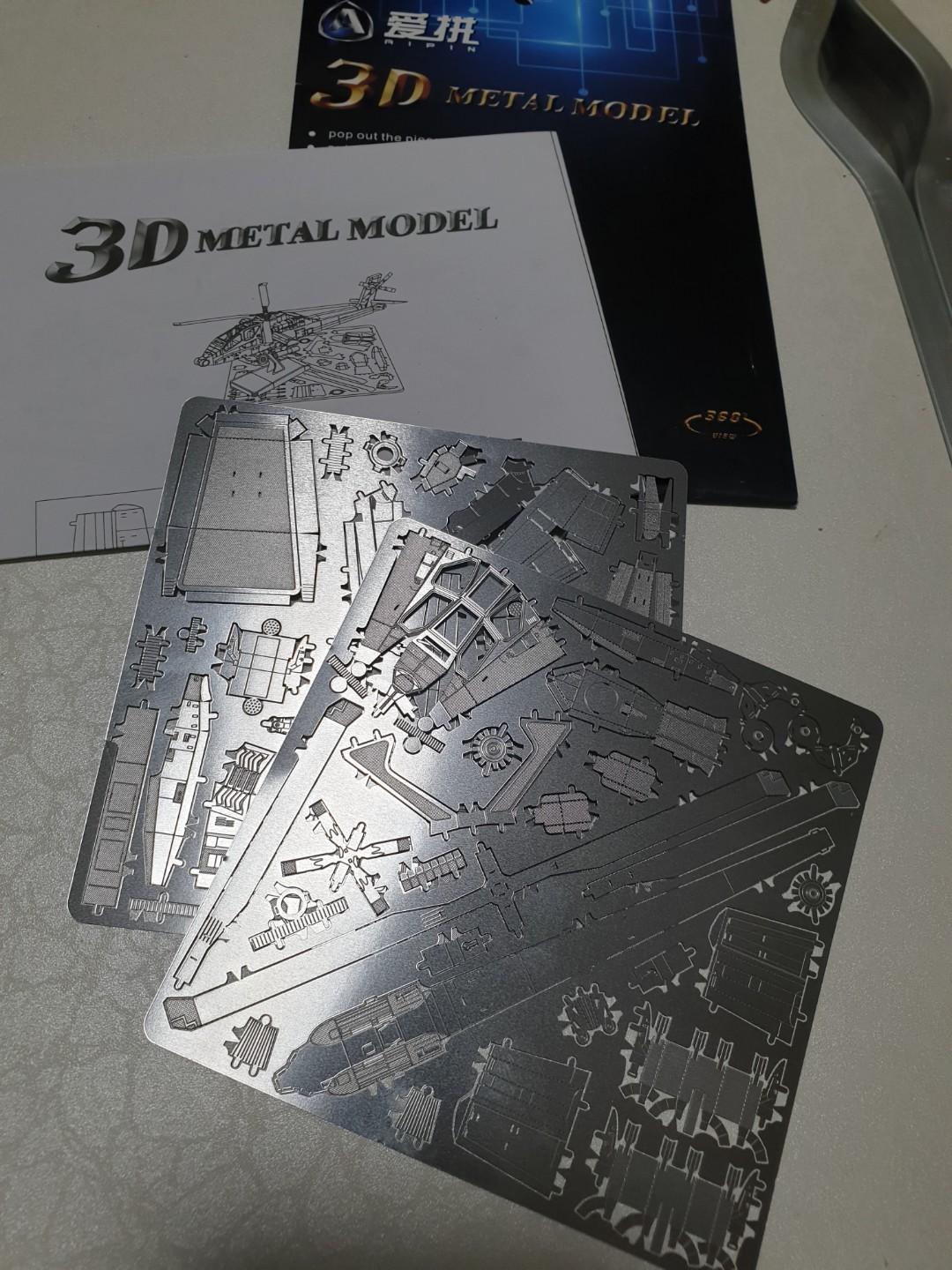 3d metal puzzle - Helicopter Apache, Hobbies & Toys, Toys & Games on ...