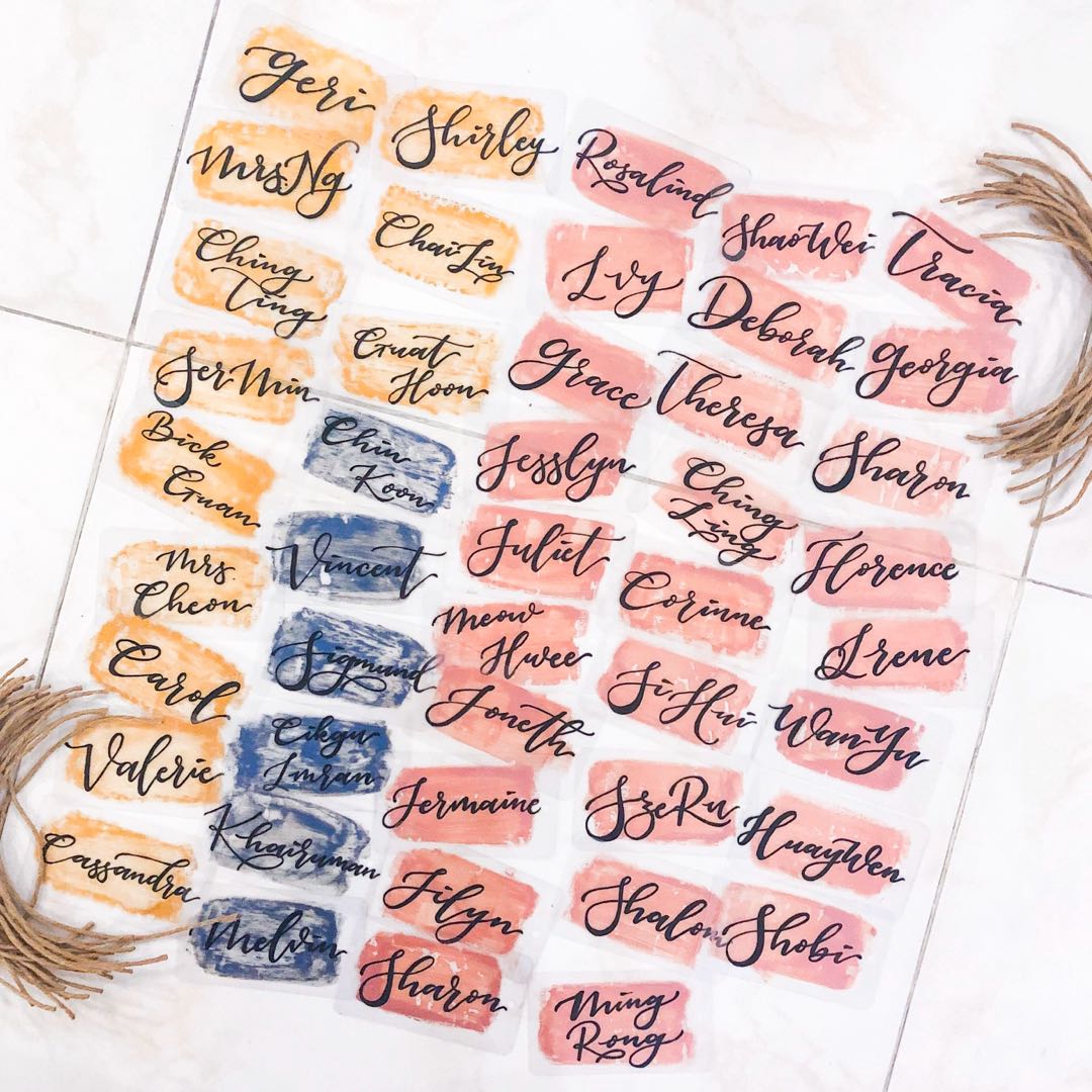 Calligraphy Name Tags For Gifts (Matte Transparent), Hobbies & Toys ...