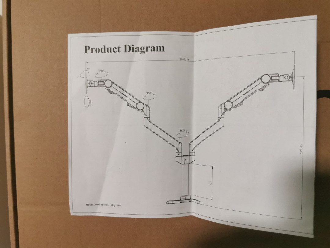 Counter balance monitor arm, Computers & Tech, Parts & Accessories ...