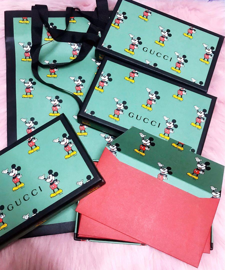 Gucci X Mickey 2020 red packet (per PC), Luxury, Accessories on Carousell