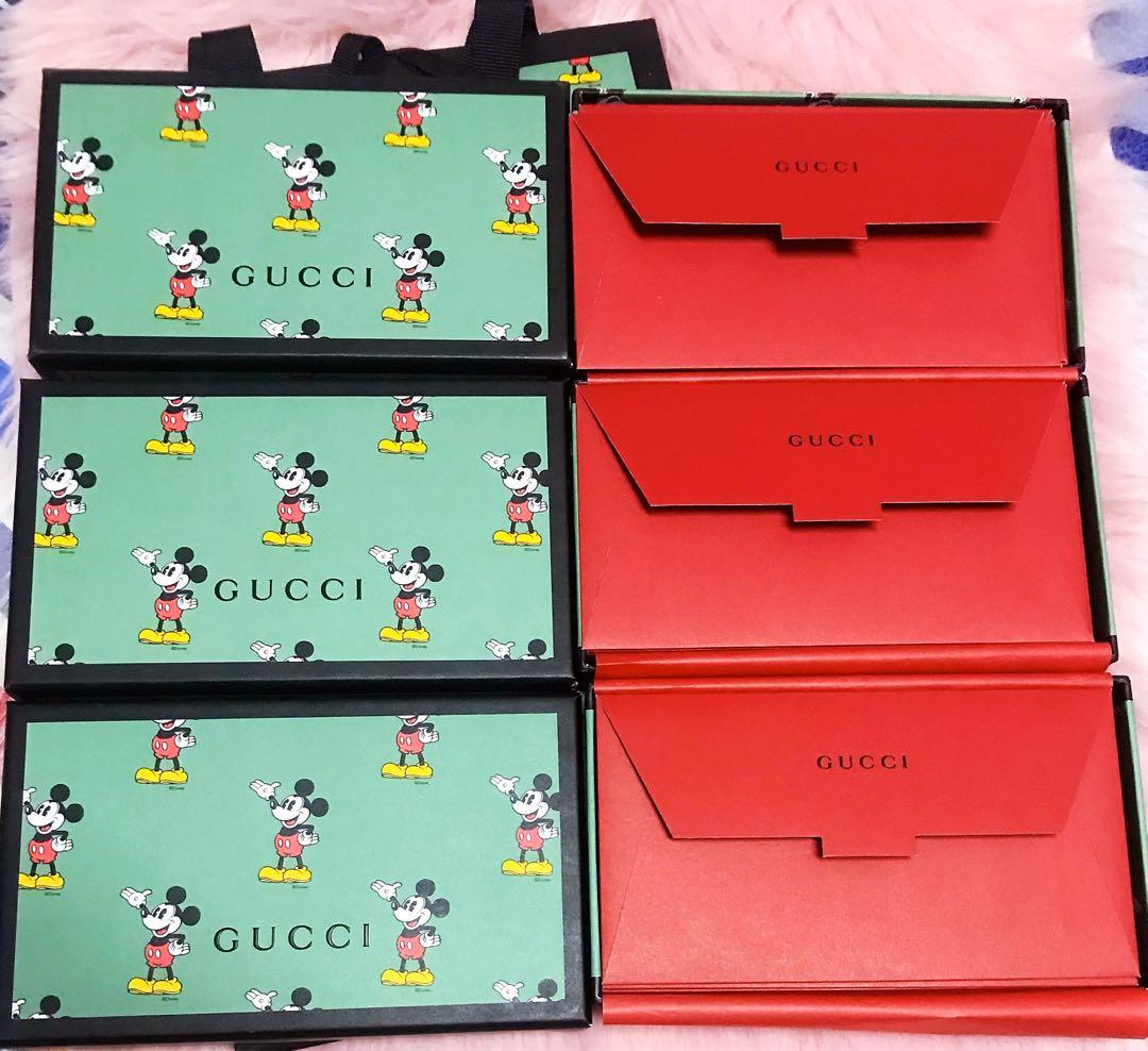Gucci X Mickey 2020 red packet (per PC), Luxury, Accessories on Carousell