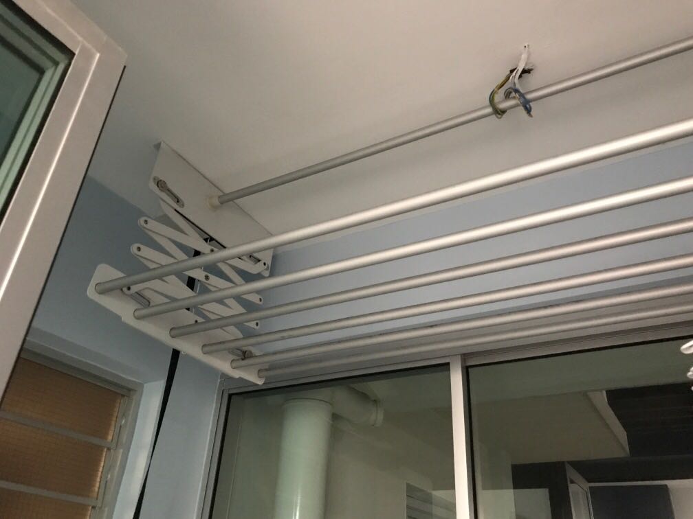 HDB SBF pulley Clothes Drying Rack, Furniture & Home Living, Bathroom ...