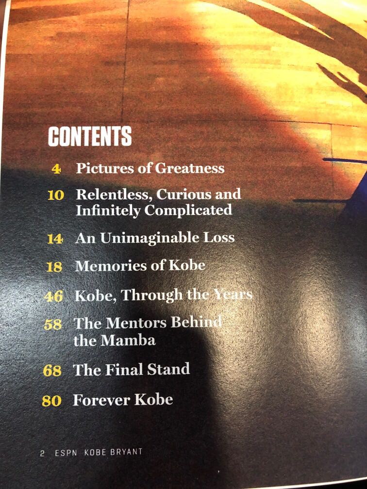Kobe Bryant ESPN Commemorative Magazine: An Extraordinary Life, Hobbies ...
