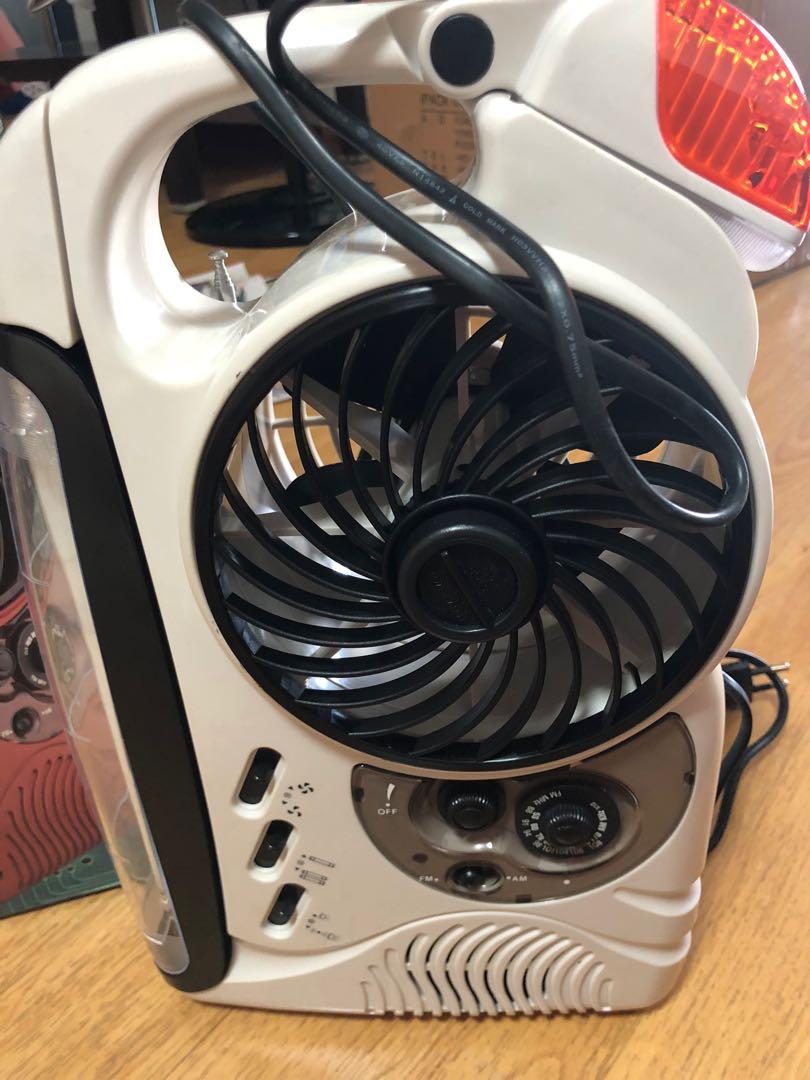 Louver Fan with Radio and Twin Fluorescent Lantern, Audio, Portable ...