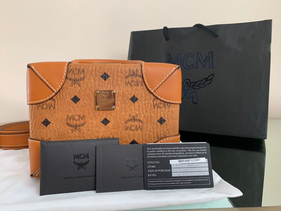 MCM Mini Box Bag, Luxury, Bags & Wallets on Carousell