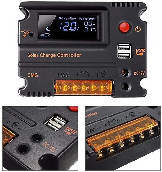 MOHOO CMG-2420 20A 12V-24V Auto Switch LCD Solar Panel Battery ...
