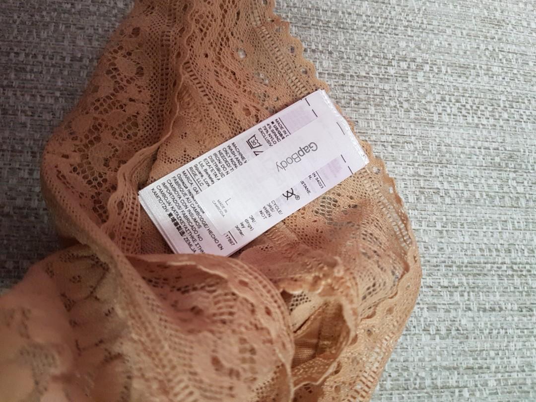 LAST PIECE! New GAP UK14-18 Super Soft Lace Nude Thongs, Women's Fashion, New Undergarments ...