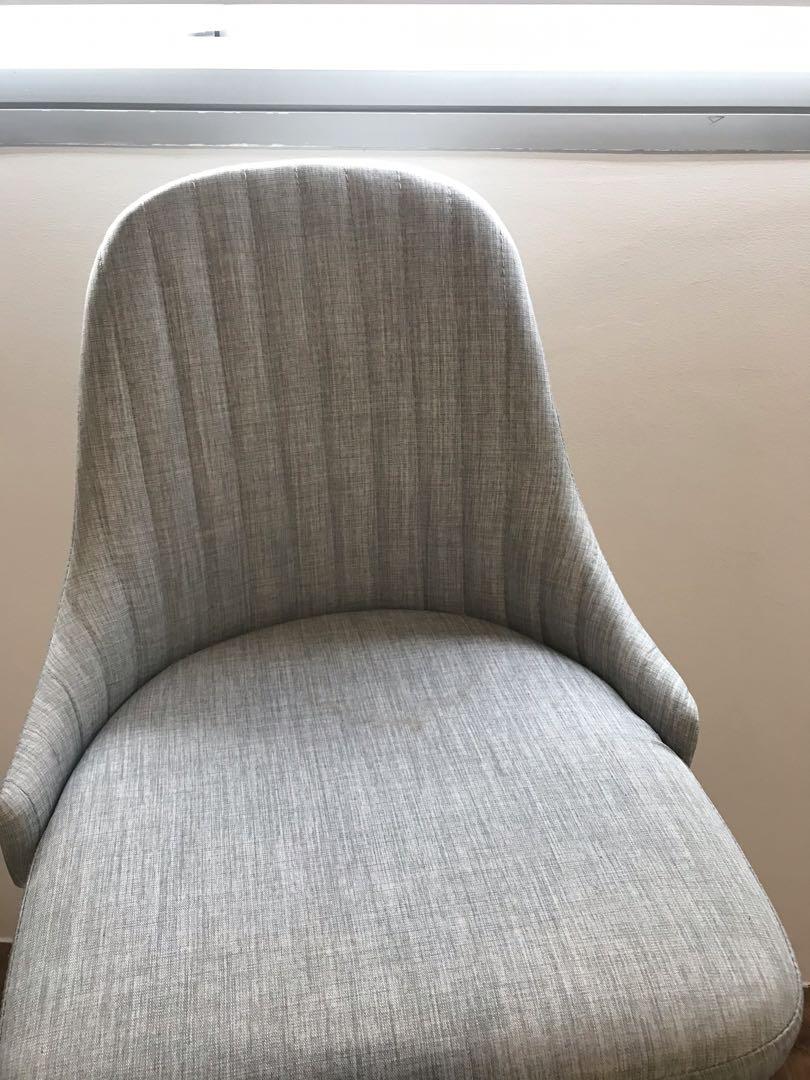 Shell-back Stitching Light Grey Counter Chair, Furniture & Home Living ...