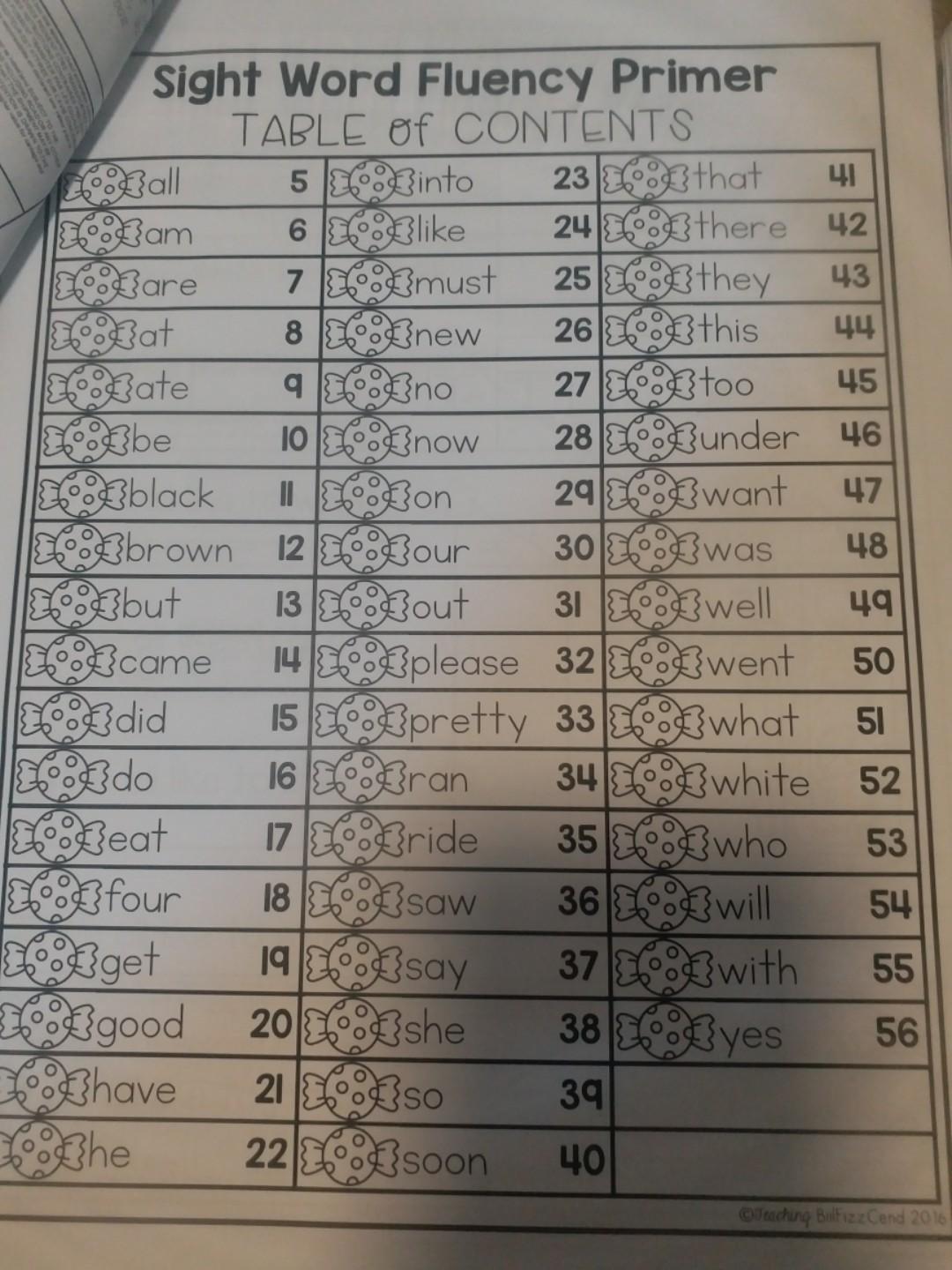 Sight word fluency check Primer, 興趣及遊戲, 書本 & 文具, 兒童書籍 - Carousell