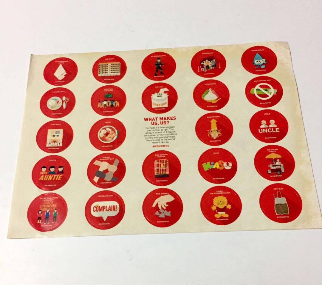 BNIP Collectible Singapore SG50 What makes Us, Us? SG50 Iconic Stickers ...