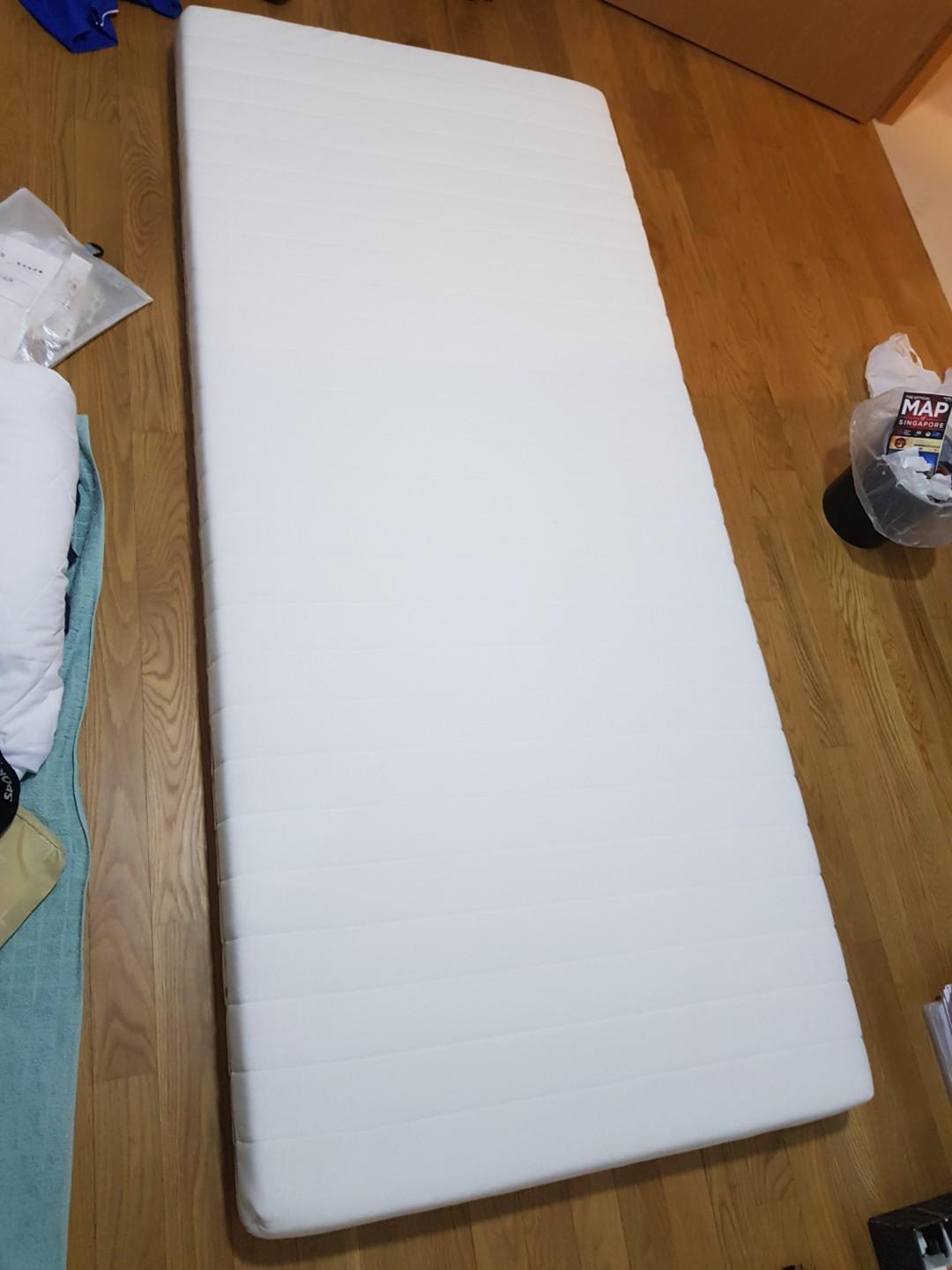 IKEA single Mattress (form) with protector and sheet, Furniture, Beds ...