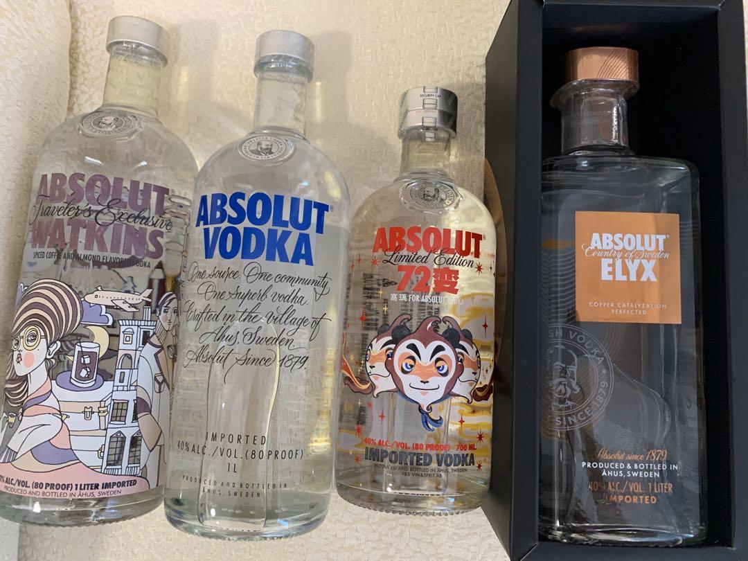 Absolut Vodka collection, Food & Drinks, Alcoholic Beverages on Carousell